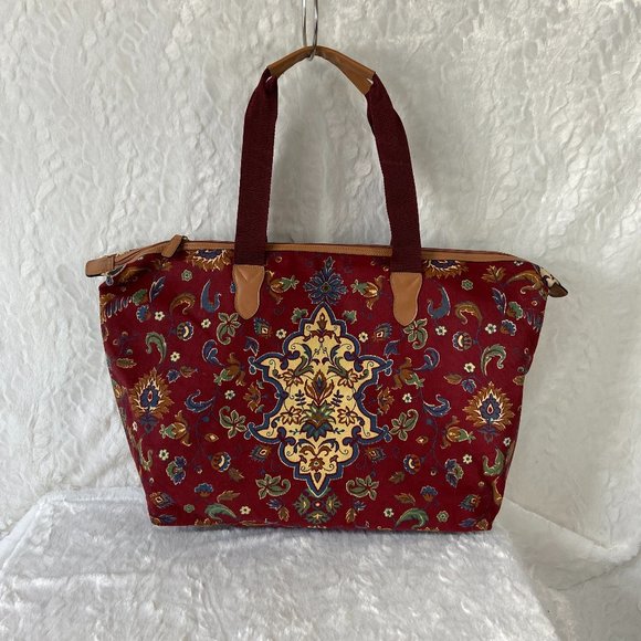Bags | Floral Tapestry Tote Overnight Bag | Poshmark